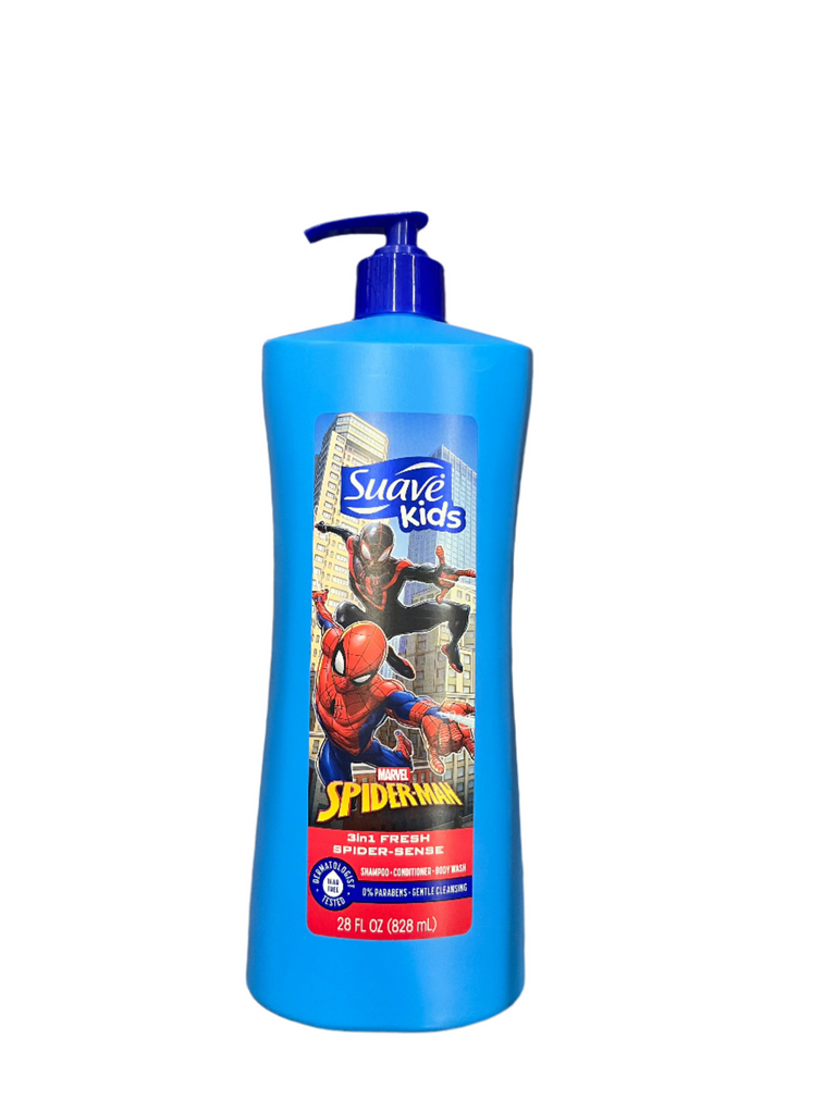 Suave Kids Spiderman 3 in 1 Shampoo, Conditioner, and Body Wash ...